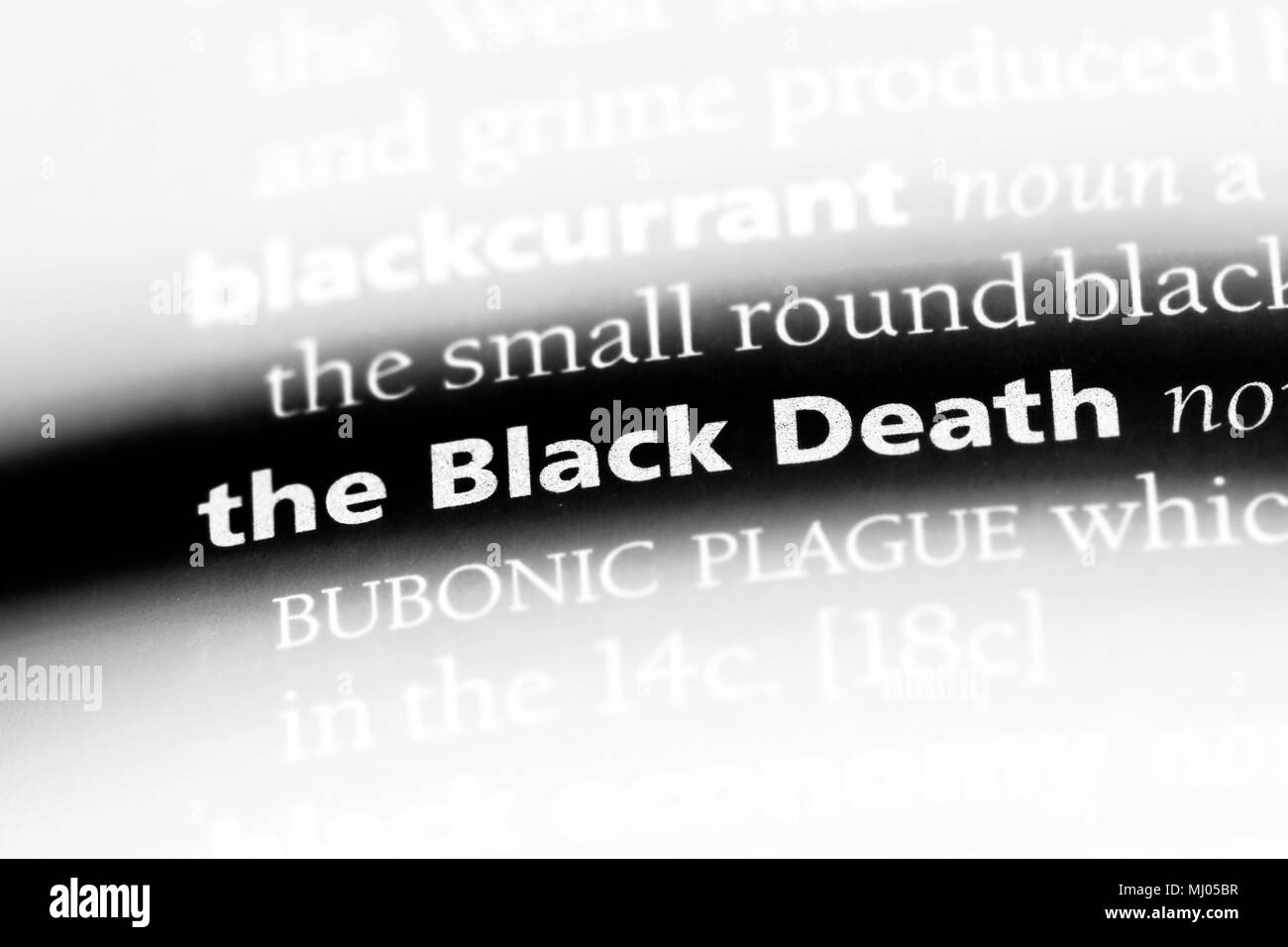 black death word in a dictionary. black death concept Stock Photo - Alamy