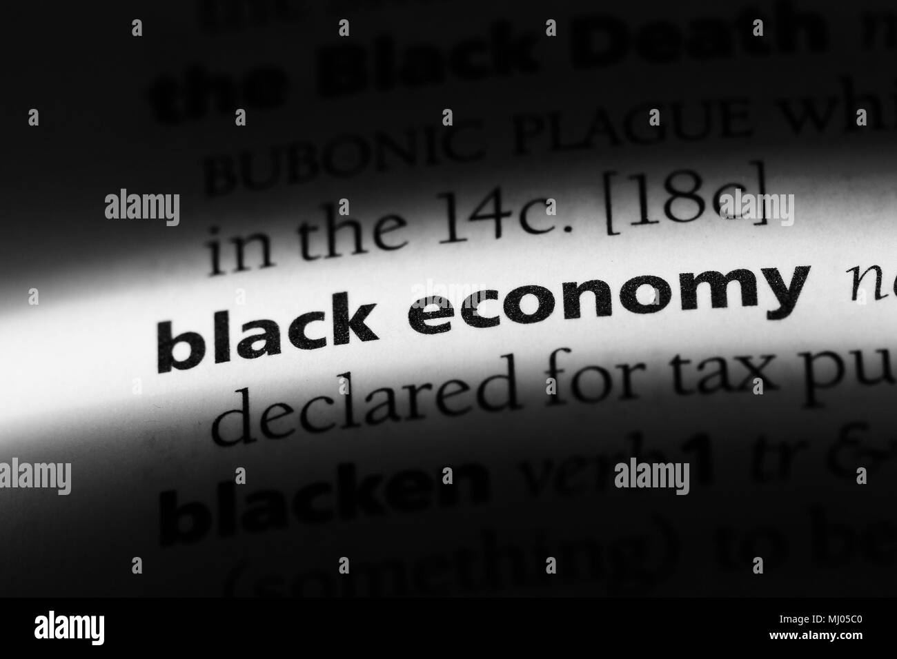 black economy word in a dictionary. black economy concept Stock Photo ...