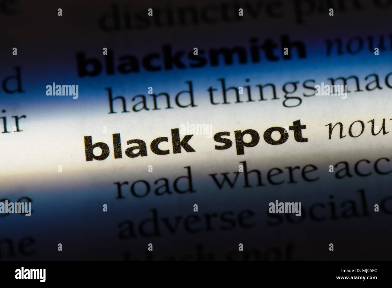 black spot word in a dictionary. black spot concept Stock Photo - Alamy