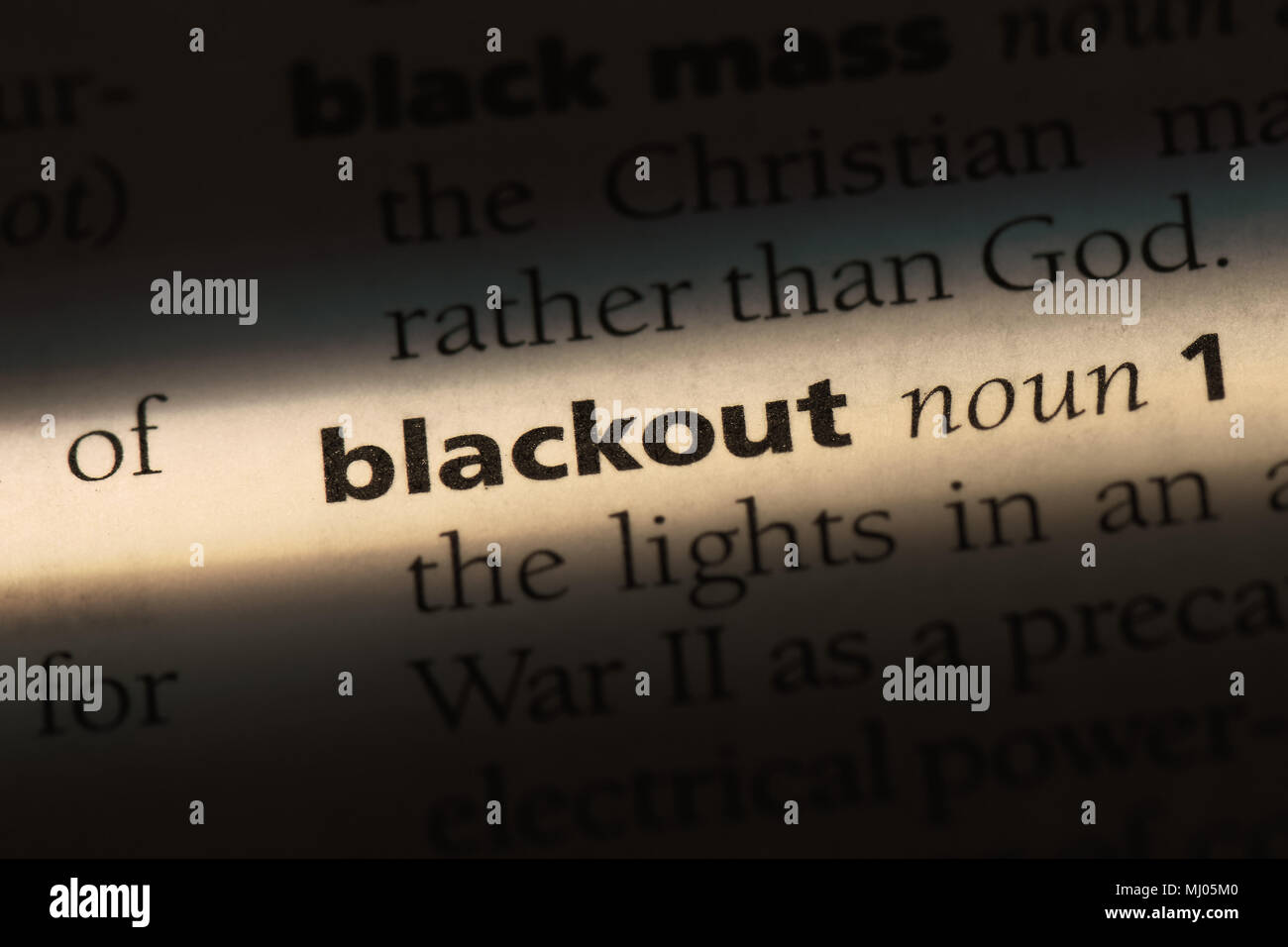 blackout word in a dictionary. blackout concept Stock Photo - Alamy