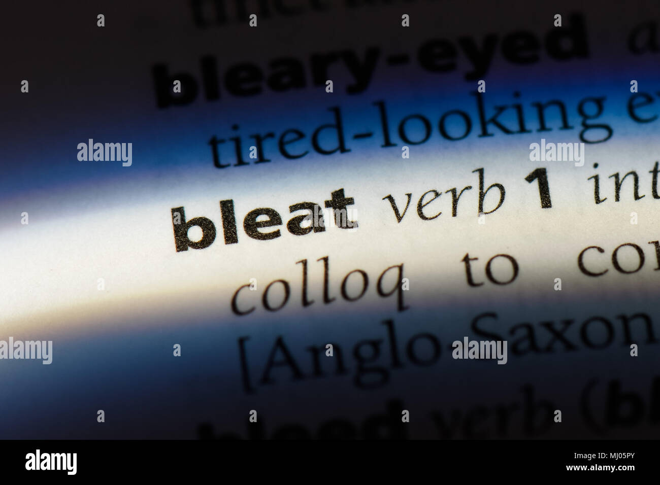 bleat word in a dictionary. bleat concept Stock Photo - Alamy