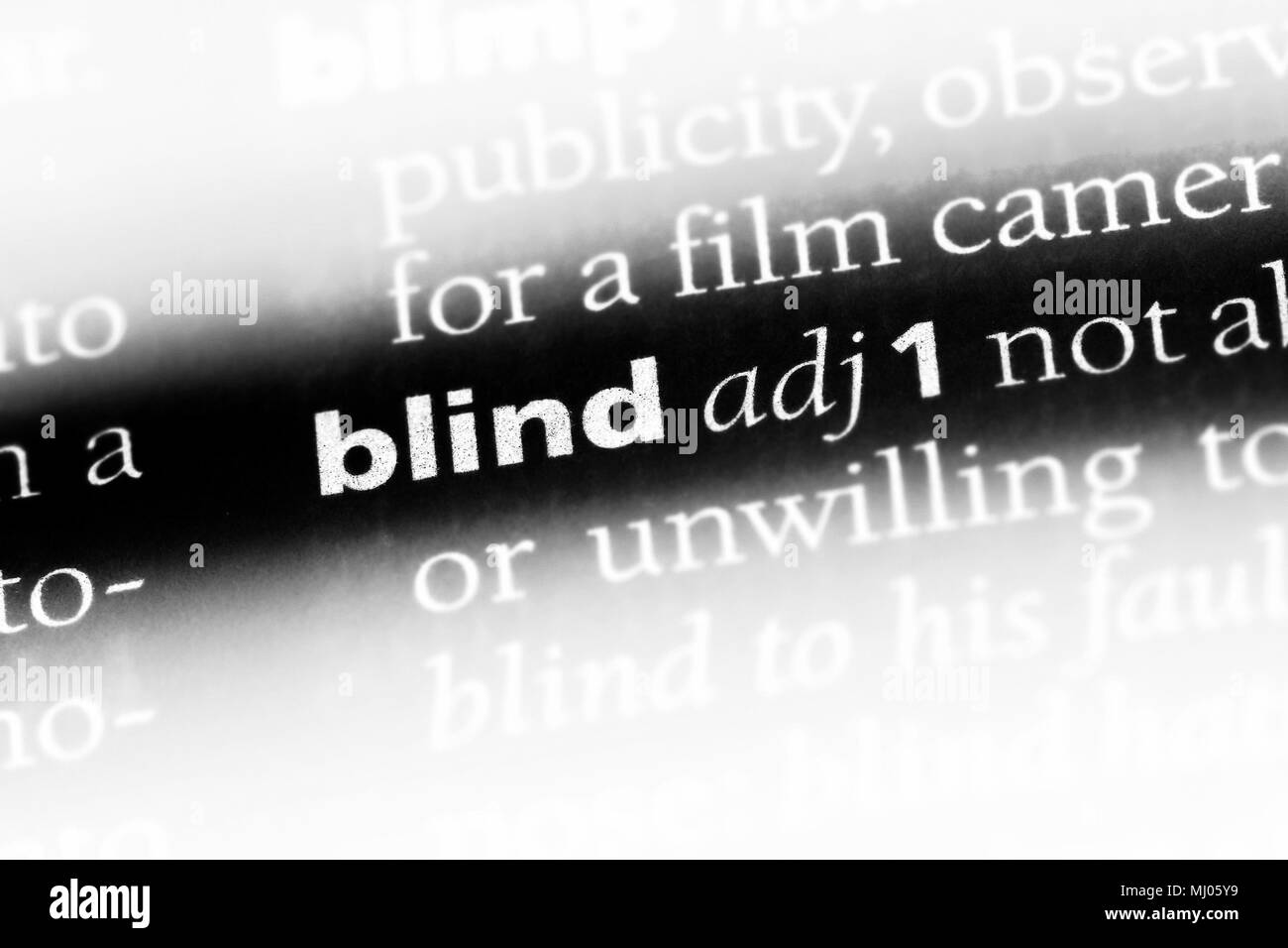blind word in a dictionary. blind concept Stock Photo - Alamy