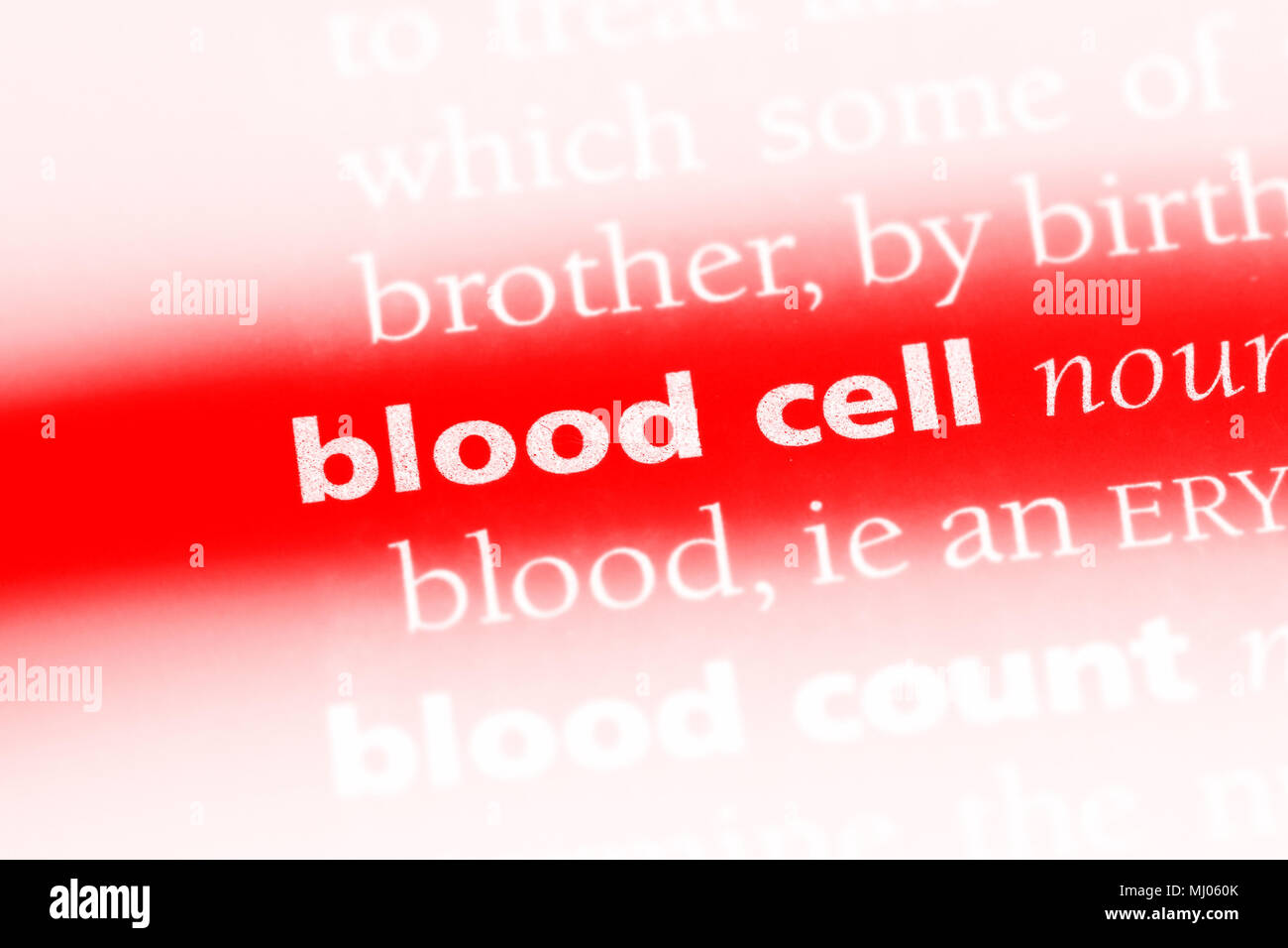 blood cell word in a dictionary. blood cell concept Stock Photo - Alamy