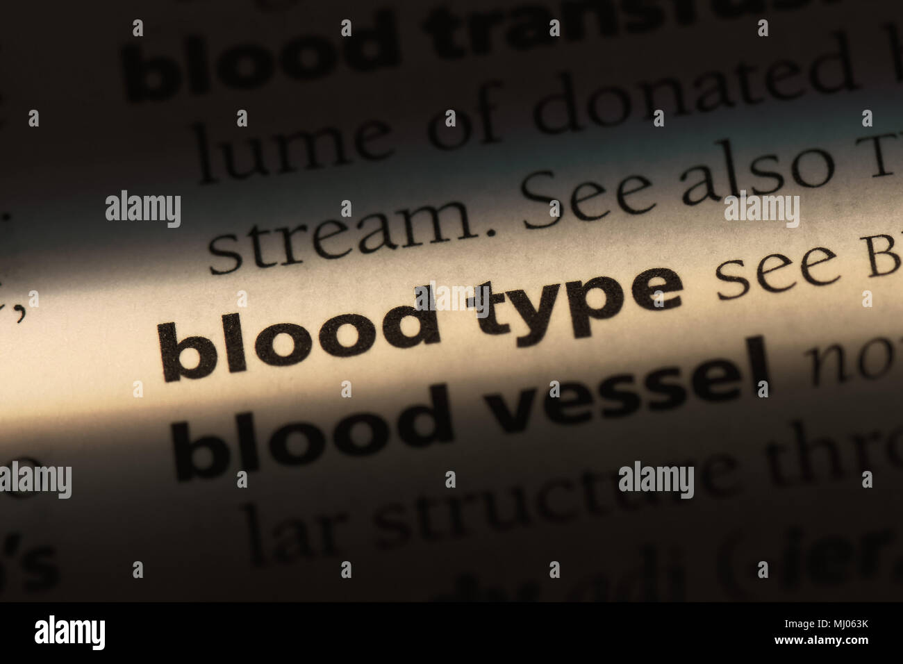 blood type word in a dictionary. blood type concept Stock Photo - Alamy