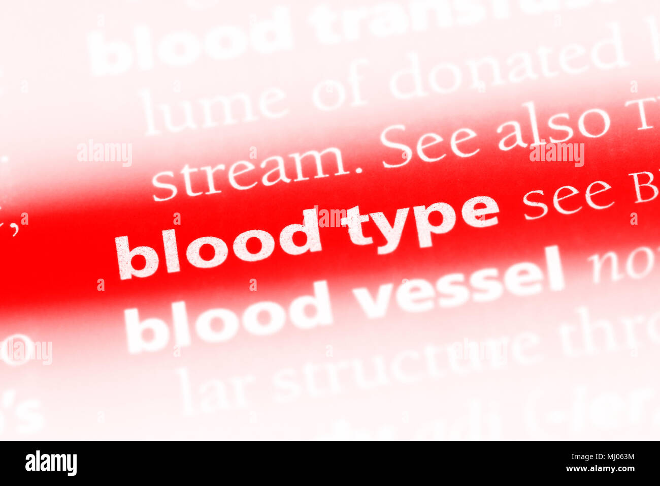 blood type word in a dictionary. blood type concept Stock Photo - Alamy