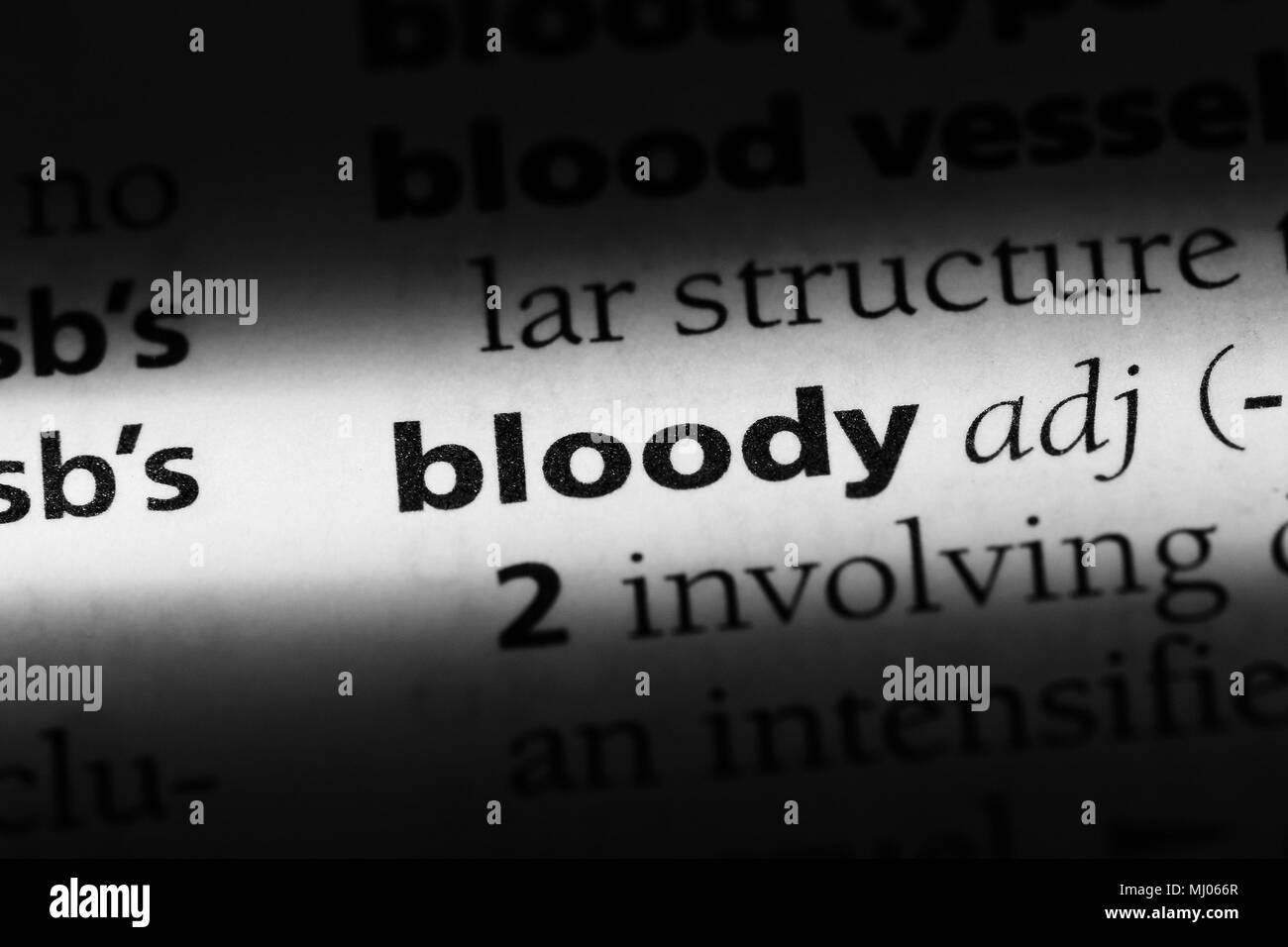 Bloody word Black and White Stock Photos & Images - Alamy