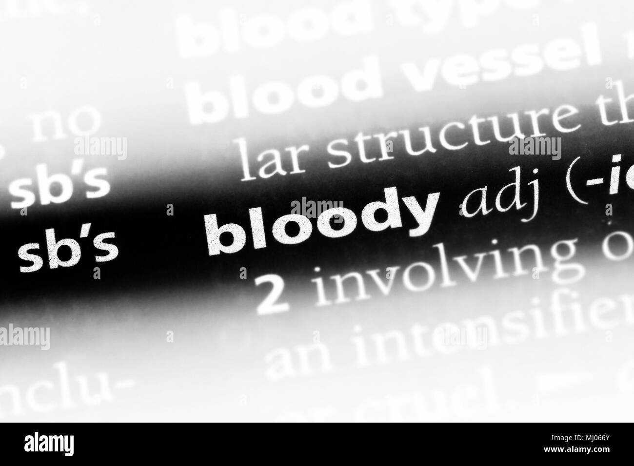 Bloody word Black and White Stock Photos & Images - Alamy