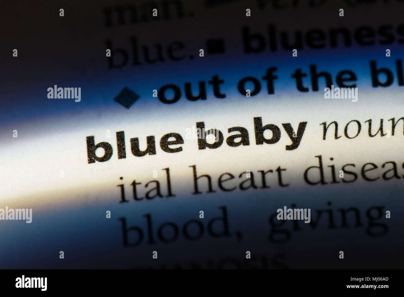 blue baby word in a dictionary. blue baby concept Stock Photo - Alamy