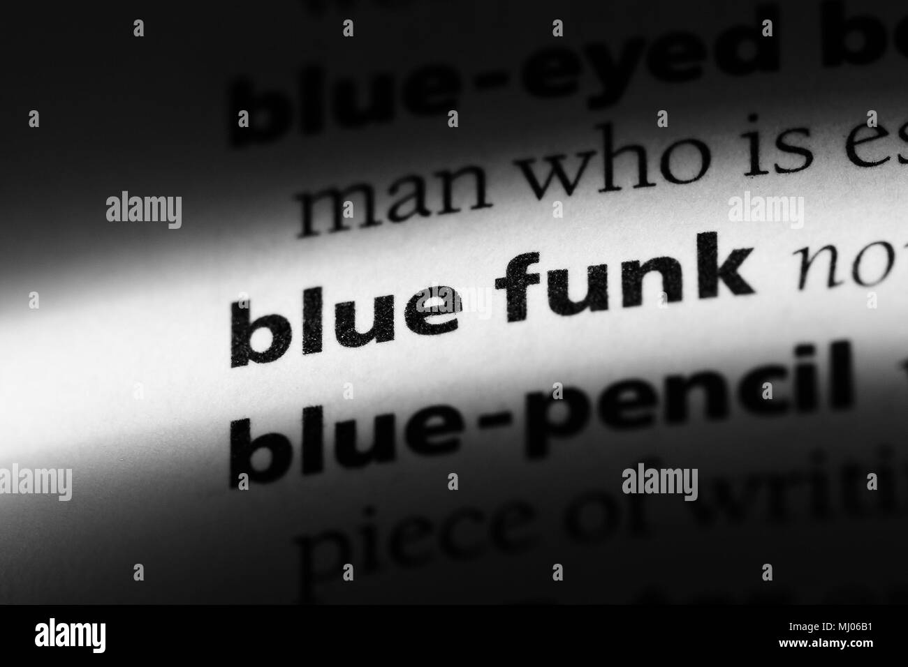 blue funk word in a dictionary. blue funk concept Stock Photo - Alamy
