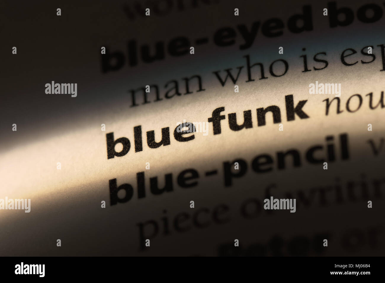 blue funk word in a dictionary. blue funk concept Stock Photo - Alamy