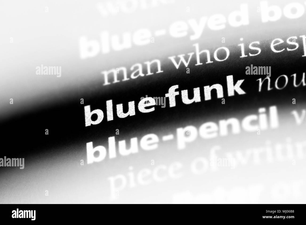 blue funk word in a dictionary. blue funk concept Stock Photo - Alamy