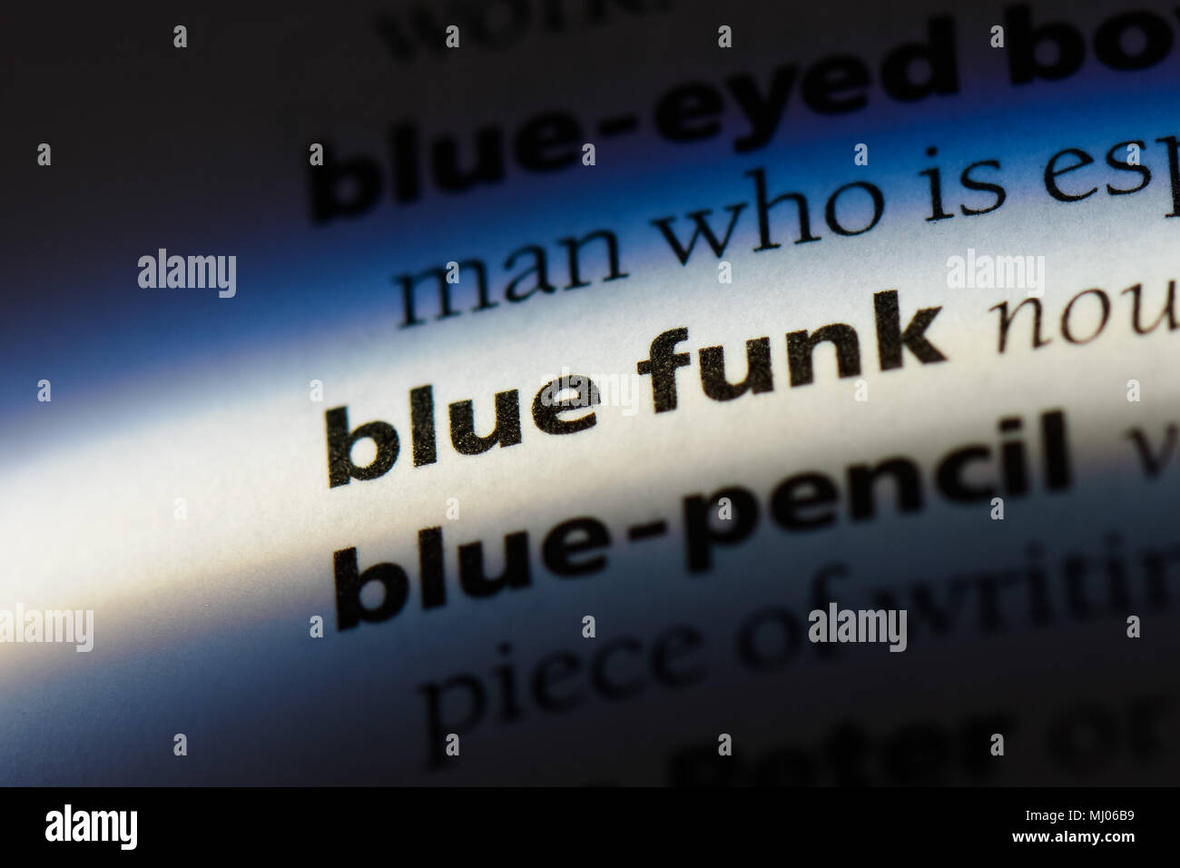 blue funk word in a dictionary. blue funk concept Stock Photo - Alamy