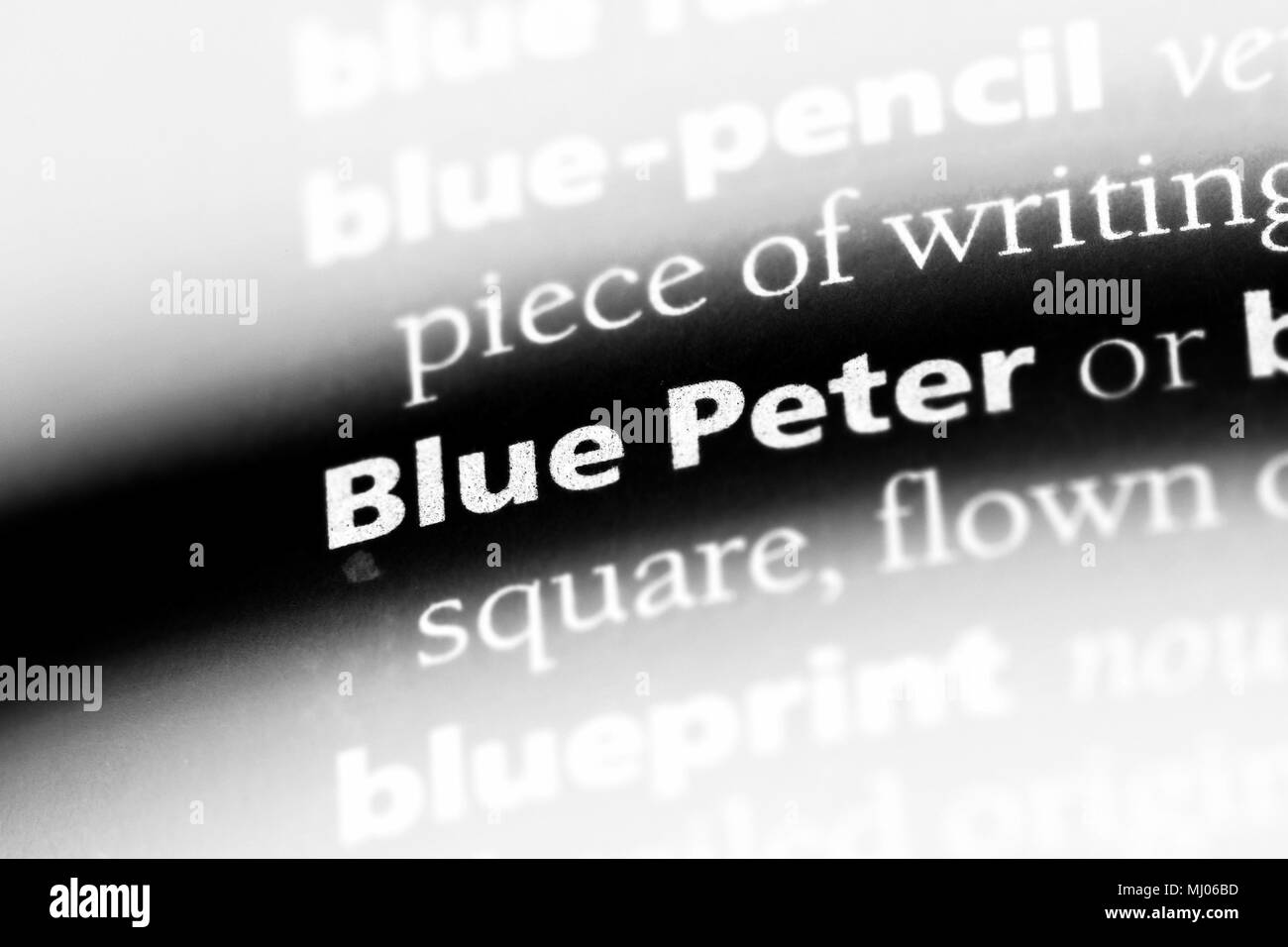 blue Peter word in a dictionary. blue Peter concept Stock Photo - Alamy