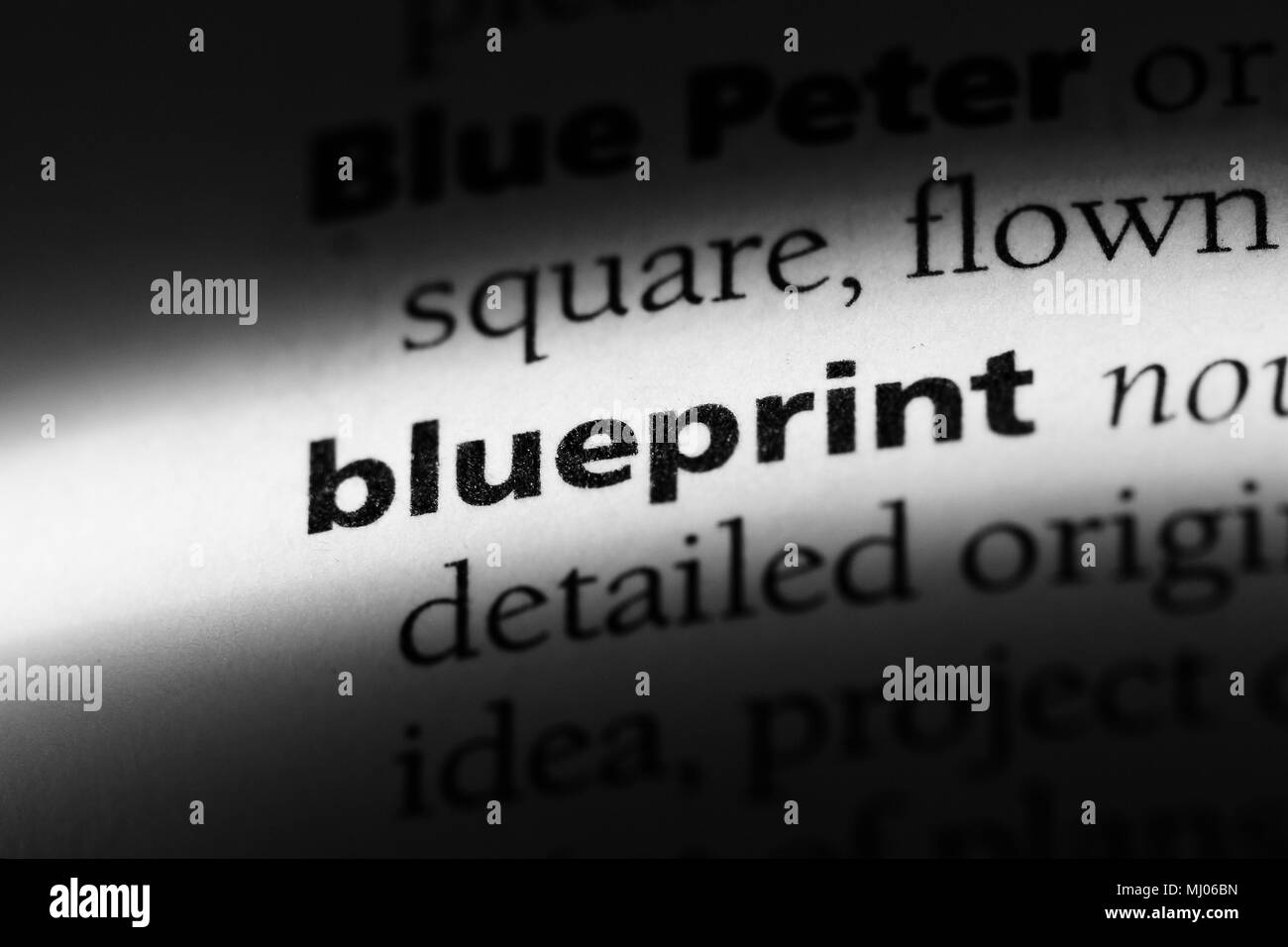 blue print word in a dictionary. blue print concept Stock Photo - Alamy