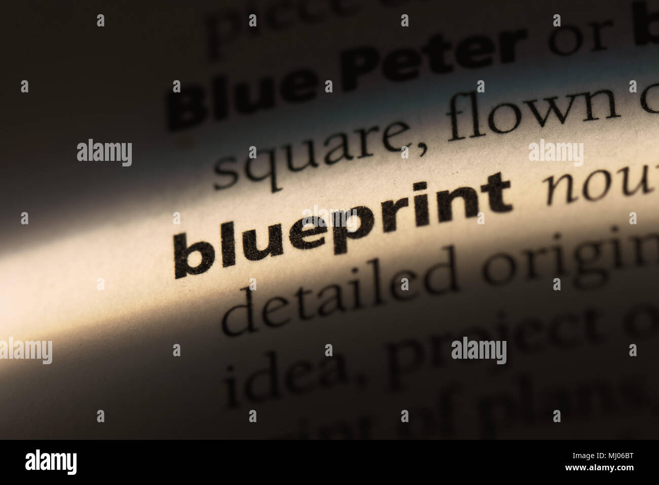 blue print word in a dictionary. blue print concept Stock Photo - Alamy