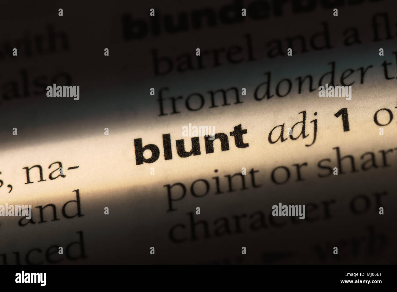 blunt word in a dictionary. blunt concept Stock Photo - Alamy
