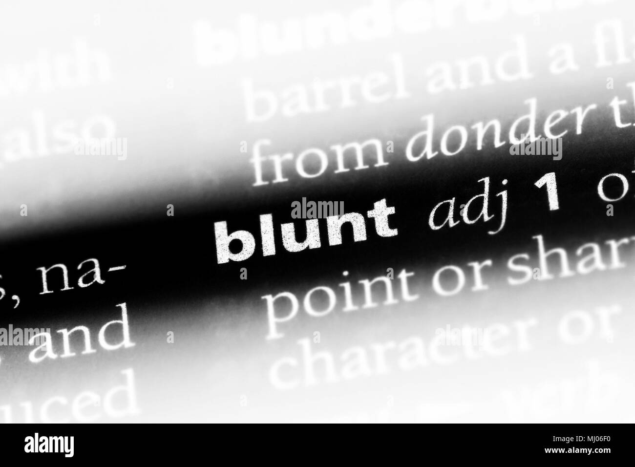 blunt word in a dictionary. blunt concept Stock Photo - Alamy