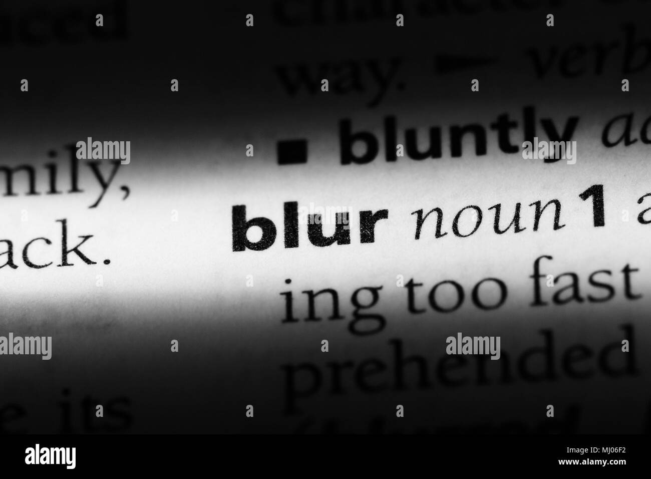 blur word in a dictionary. blur concept Stock Photo - Alamy