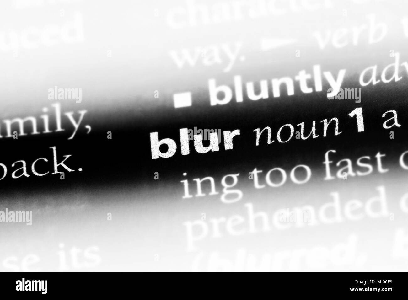 blur word in a dictionary. blur concept Stock Photo - Alamy