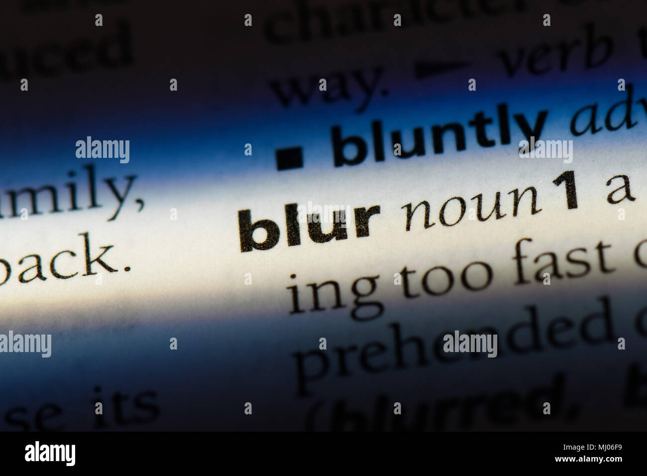 blur word in a dictionary. blur concept Stock Photo - Alamy