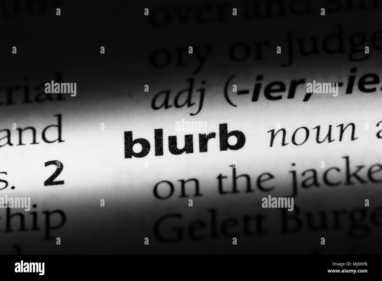 Blurb hi-res stock photography and images - Alamy