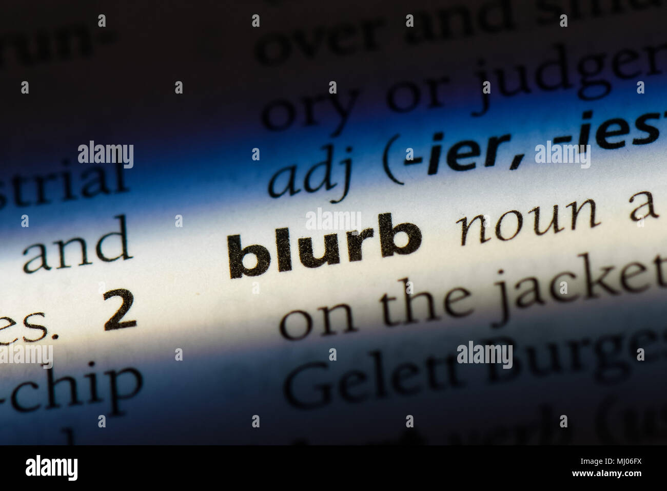 Blurb hi-res stock photography and images - Alamy