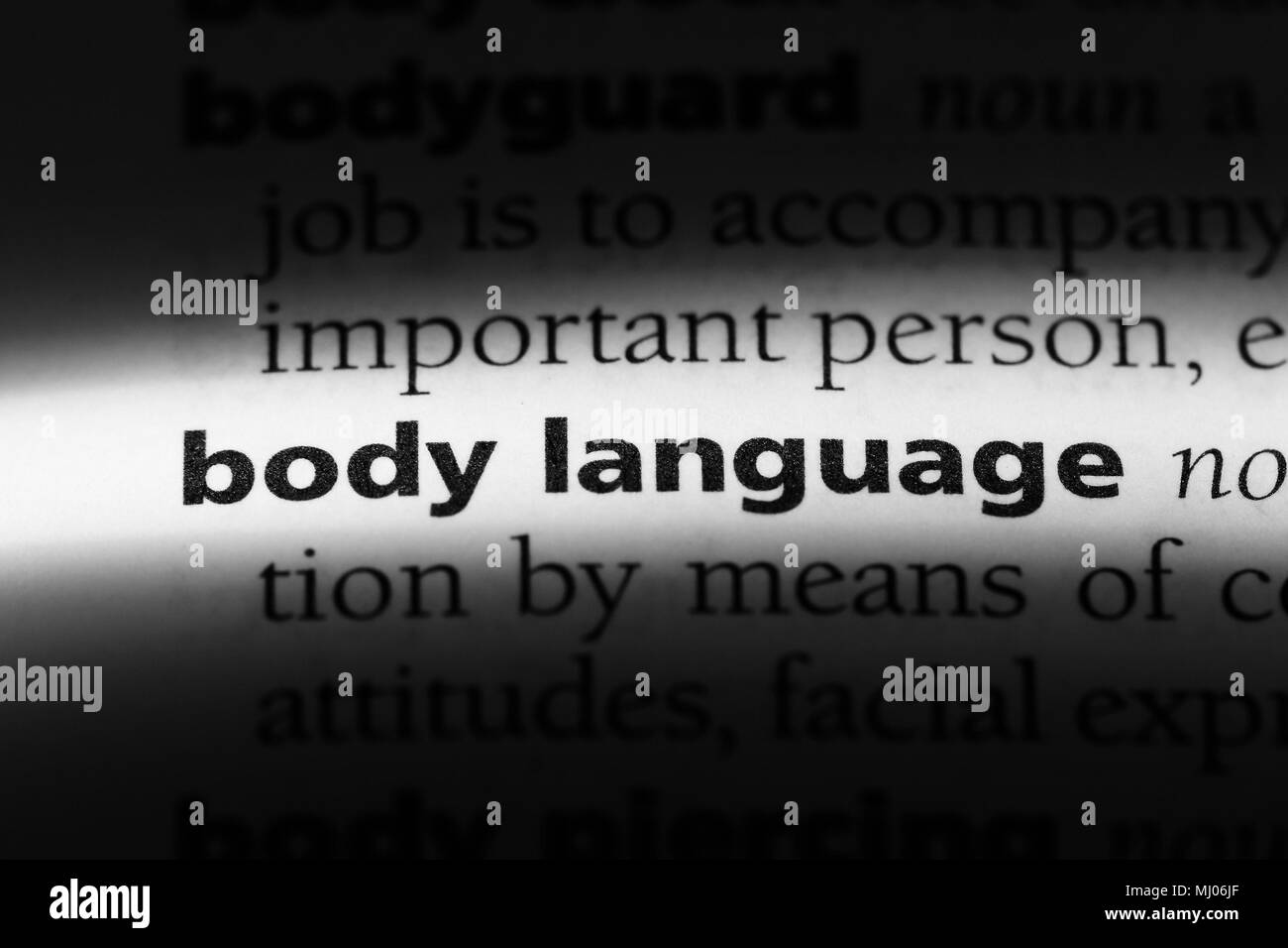 body language word in a dictionary. body language concept Stock Photo ...