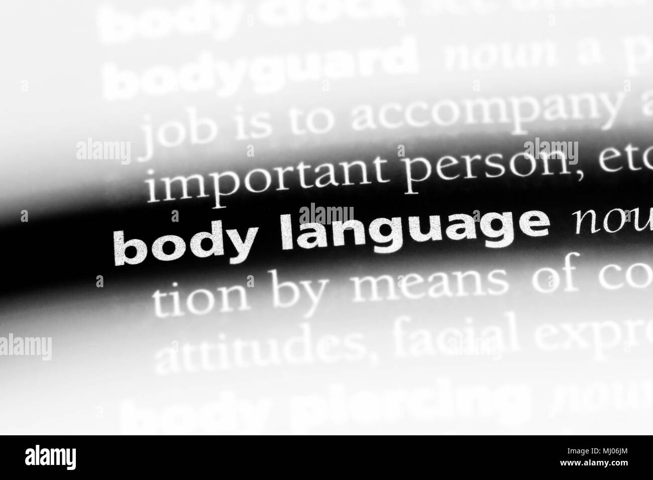 body language word in a dictionary. body language concept Stock Photo ...