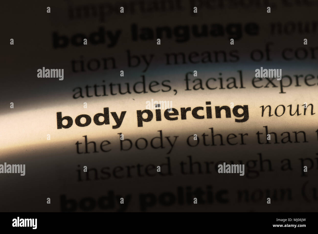 body piercing word in a dictionary. body piercing concept Stock Photo ...