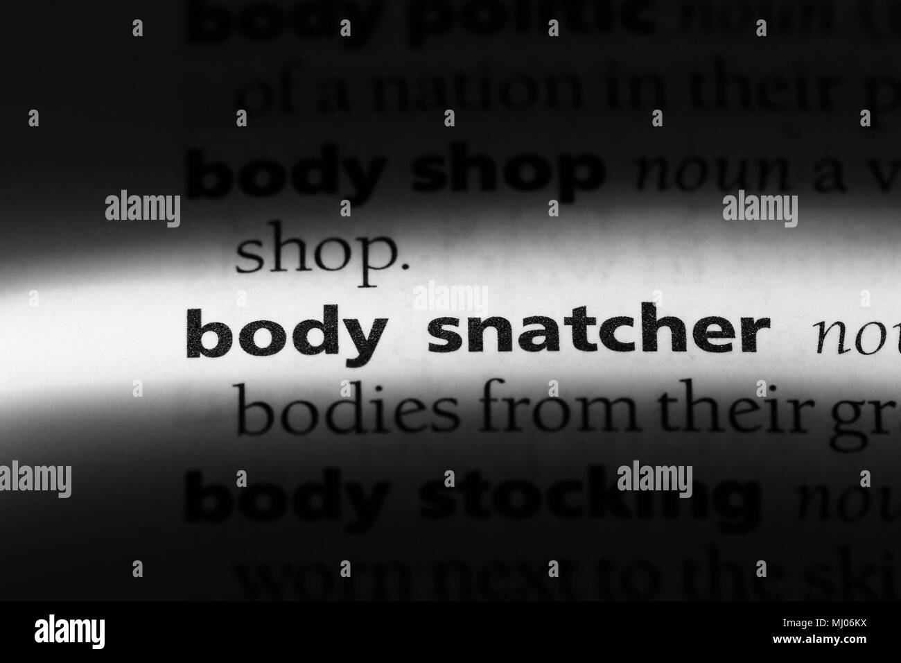 body snatcher word in a dictionary. body snatcher concept Stock Photo ...