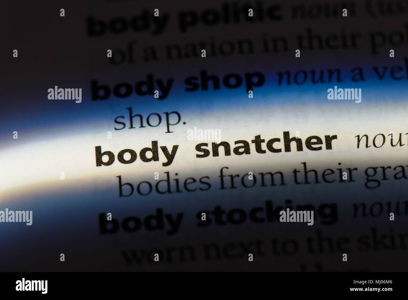 body snatcher word in a dictionary. body snatcher concept Stock Photo ...