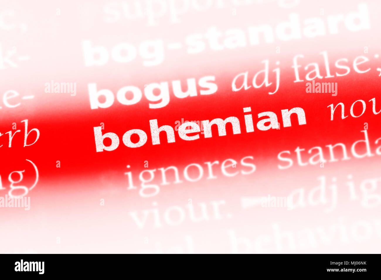 bohemian word in a dictionary. bohemian concept Stock Photo - Alamy