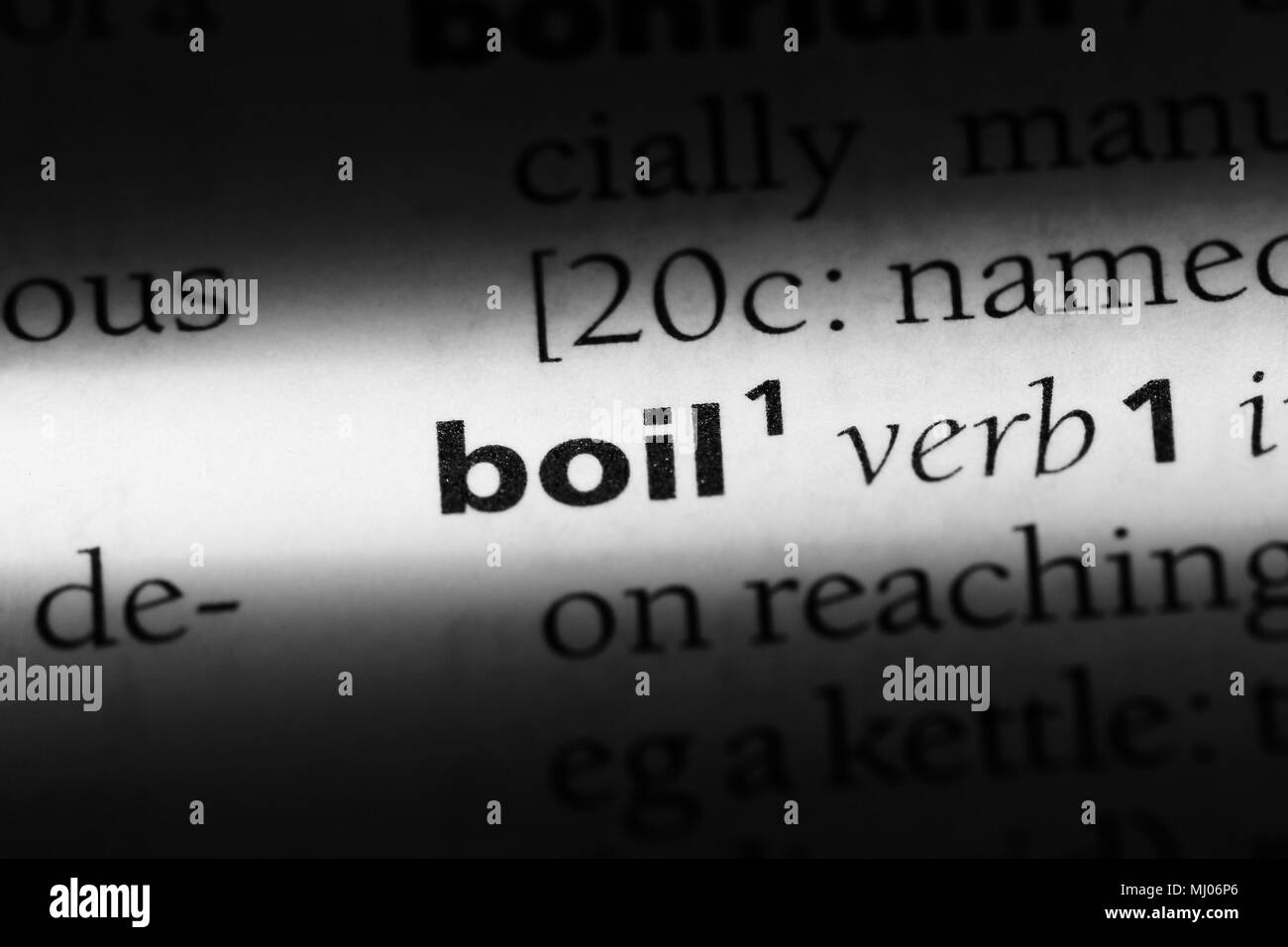 boil word in a dictionary. boil concept Stock Photo - Alamy