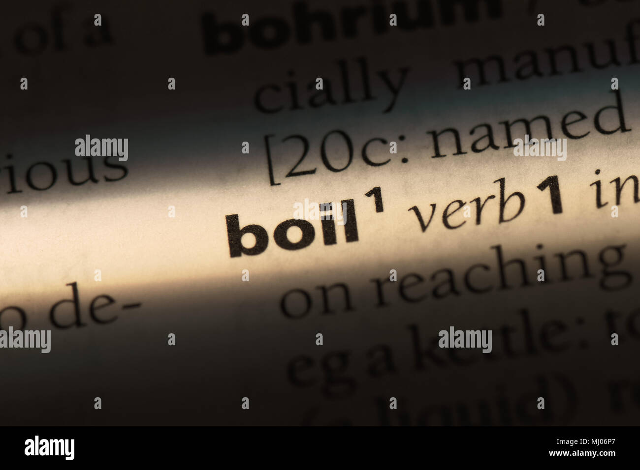 boil word in a dictionary. boil concept Stock Photo - Alamy