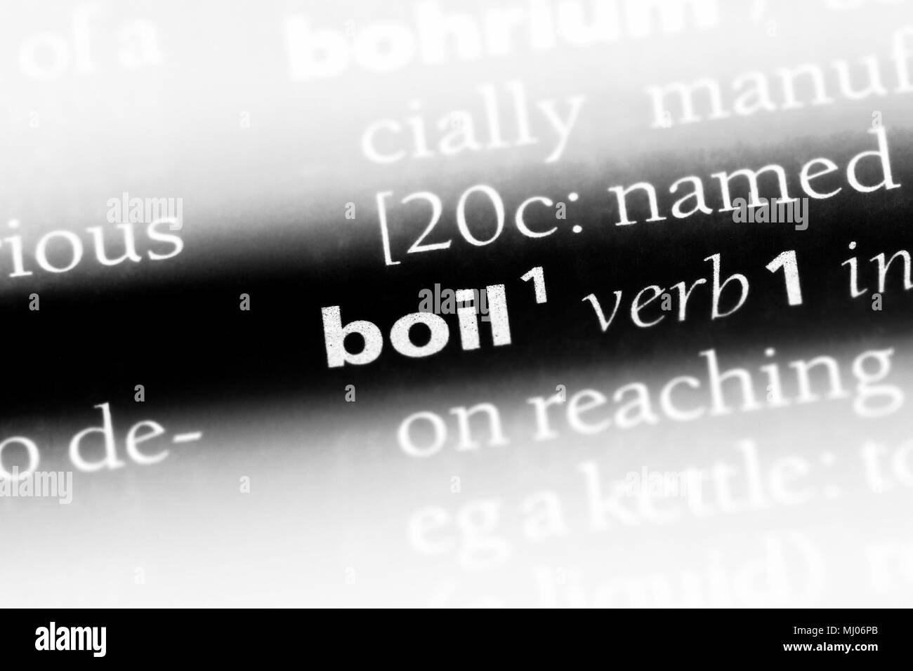 boil word in a dictionary. boil concept Stock Photo - Alamy