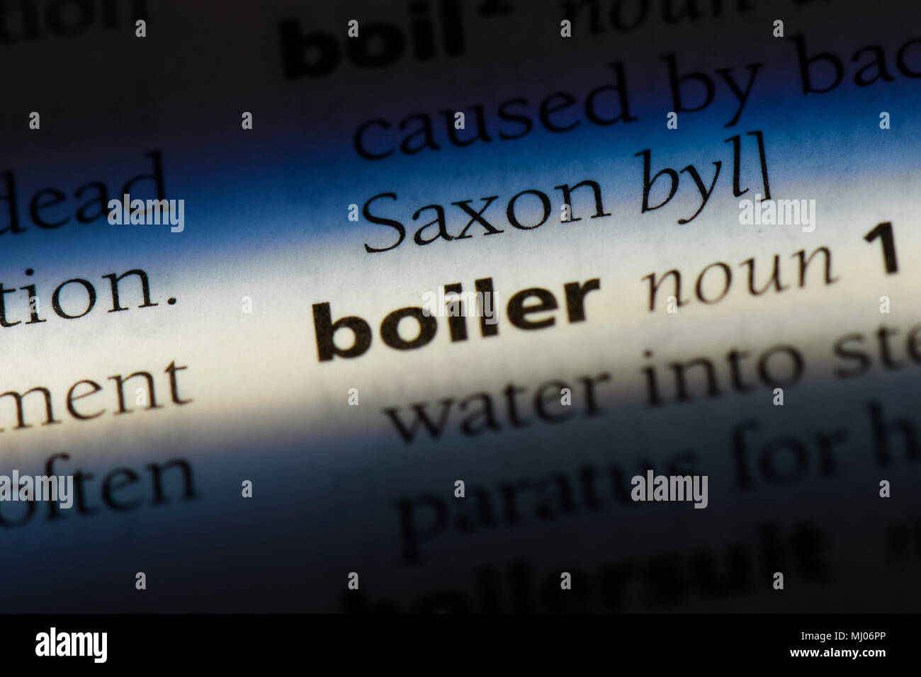 boiler word in a dictionary. boiler concept Stock Photo - Alamy