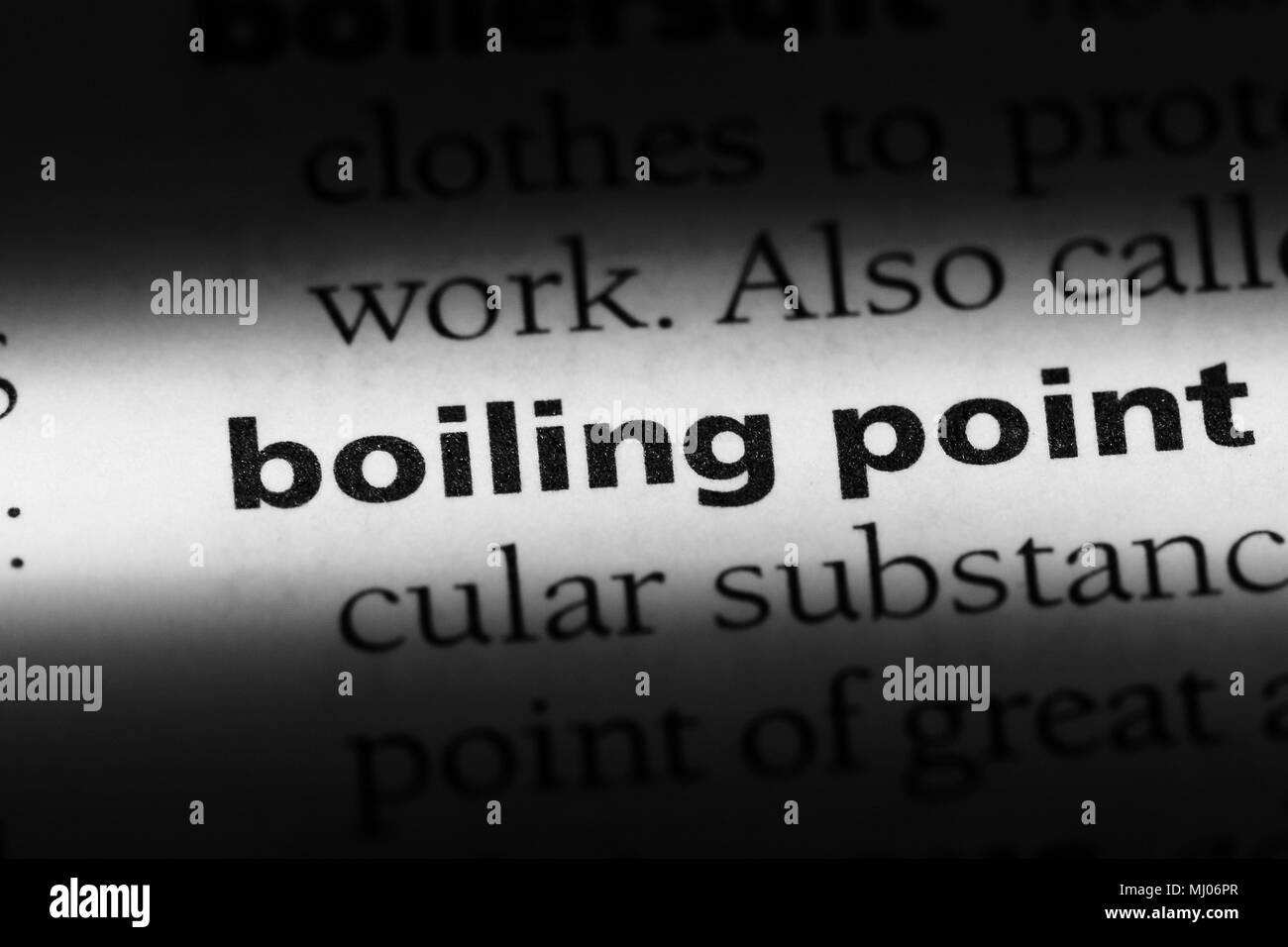 boiling point word in a dictionary. boiling point concept Stock Photo ...