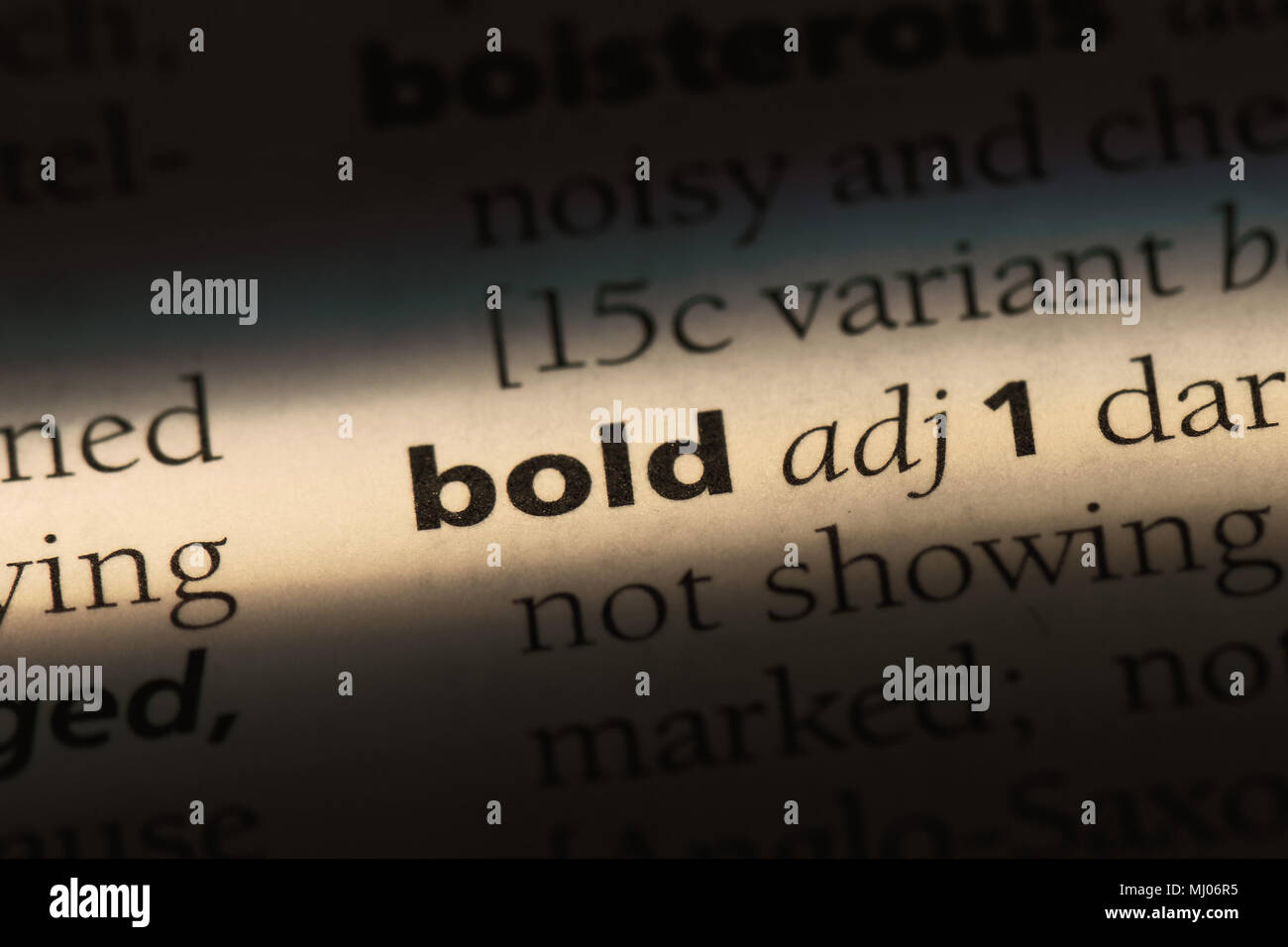 bold word in a dictionary. bold concept Stock Photo - Alamy