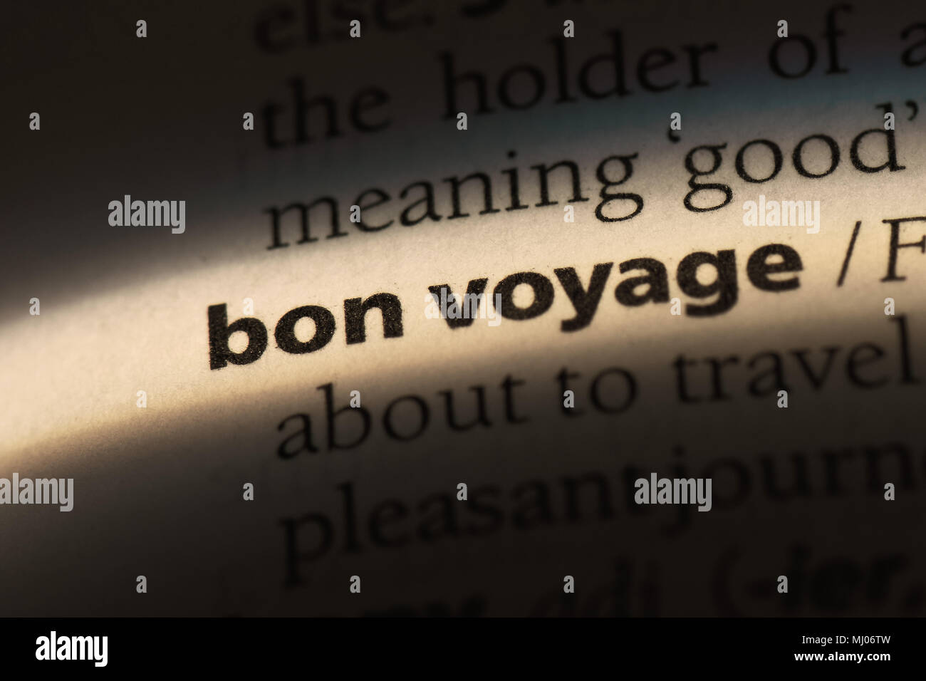 bon voyage word in a dictionary. bon voyage concept Stock Photo - Alamy