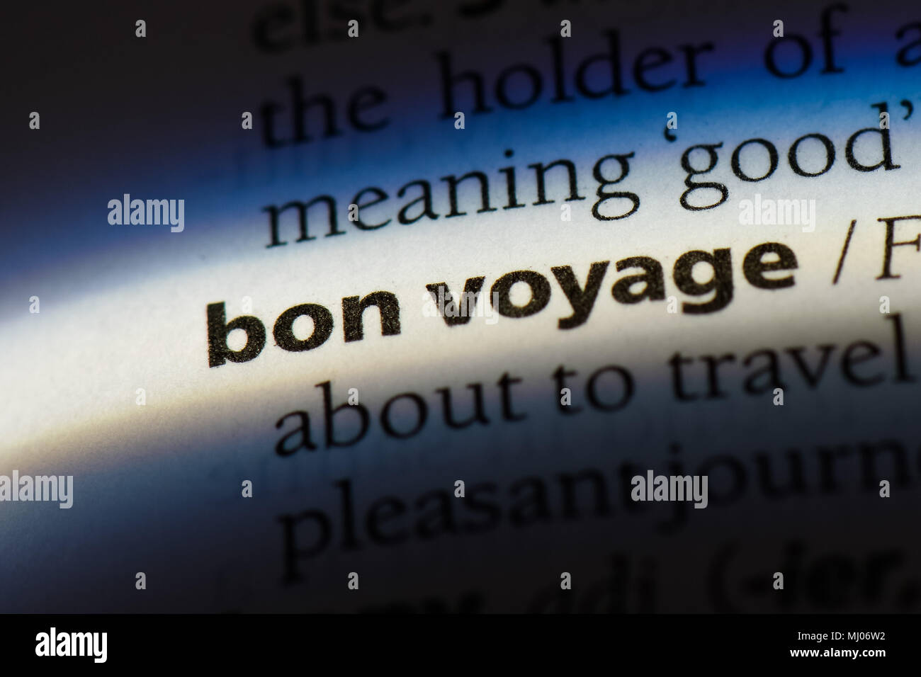 bon voyage word in a dictionary. bon voyage concept Stock Photo - Alamy
