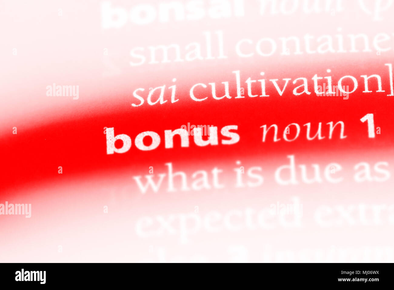 bonus word in a dictionary. bonus concept Stock Photo - Alamy