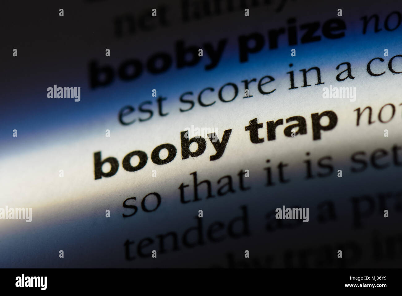 booby trap word in a dictionary. booby trap concept Stock Photo - Alamy