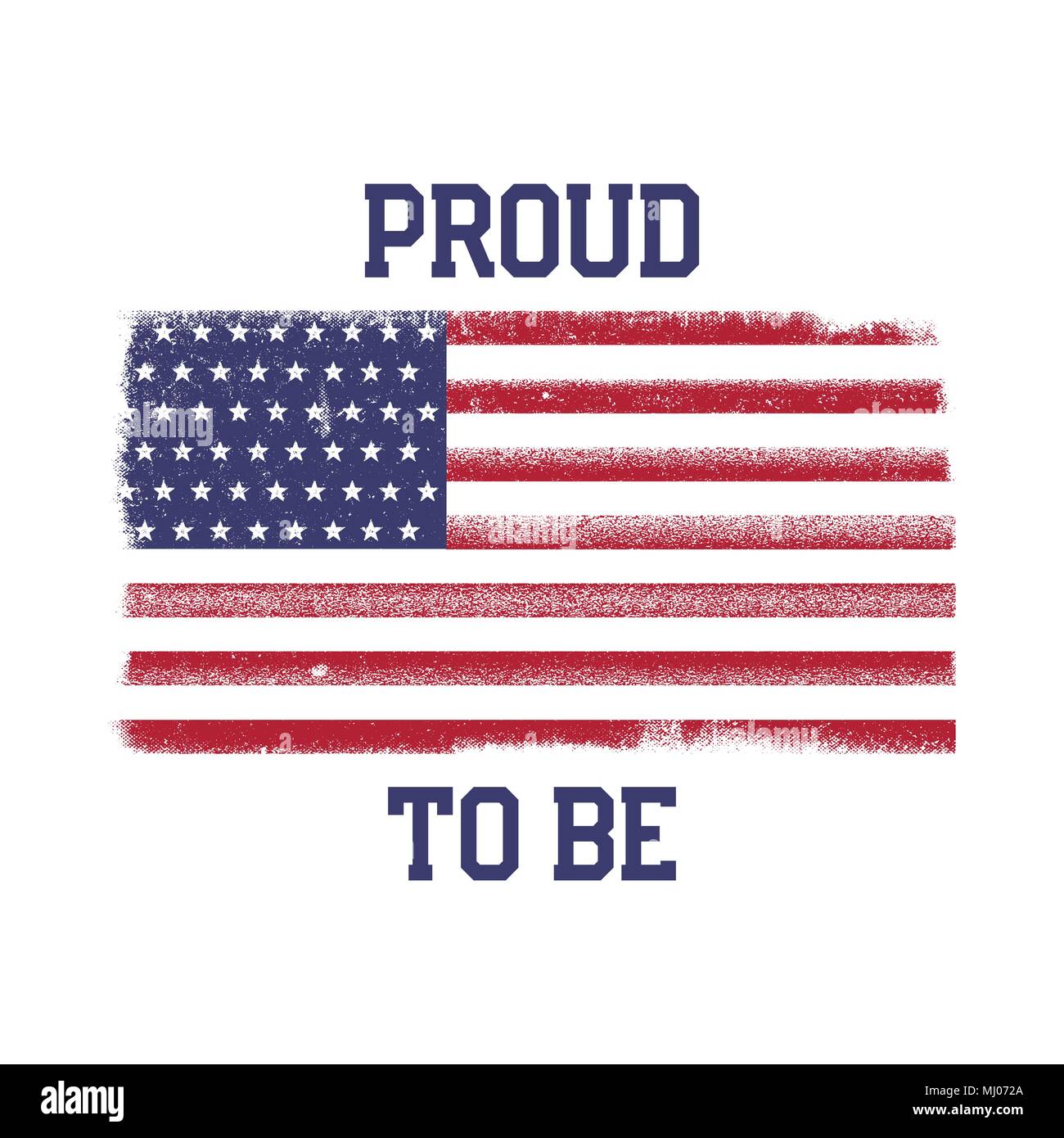 USA American National Flag in disstressed style. Vintage design with ...