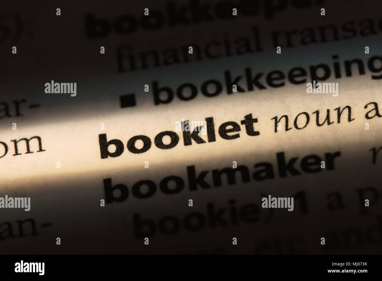 booklet word in a dictionary. booklet concept Stock Photo - Alamy