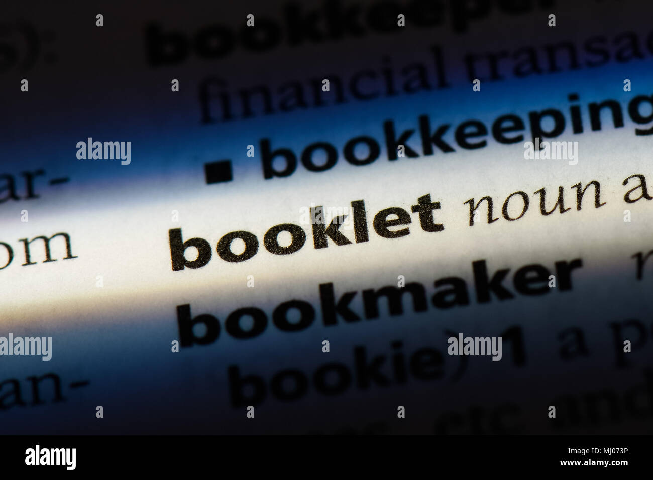 booklet word in a dictionary. booklet concept Stock Photo - Alamy