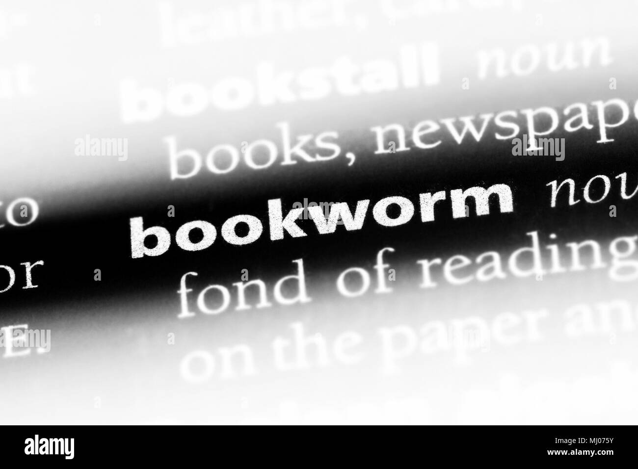 bookworm word in a dictionary. bookworm concept Stock Photo - Alamy