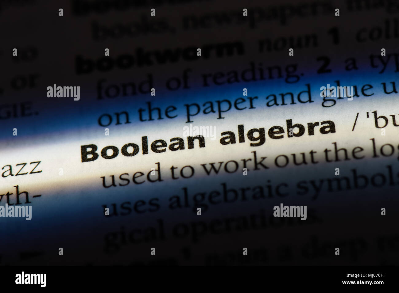 boolean algebra word in a dictionary. boolean algebra concept Stock ...