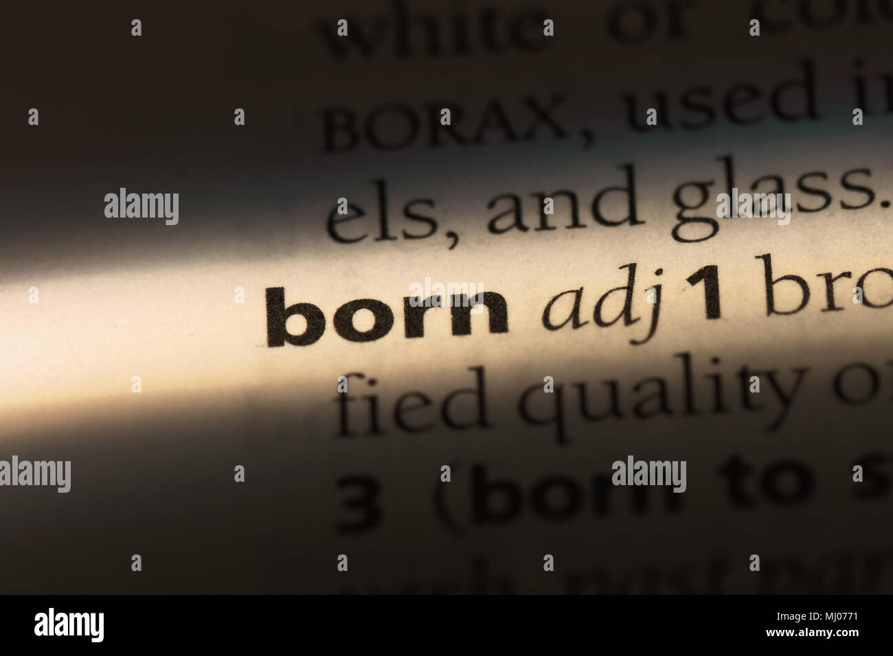 born word in a dictionary. born concept Stock Photo - Alamy