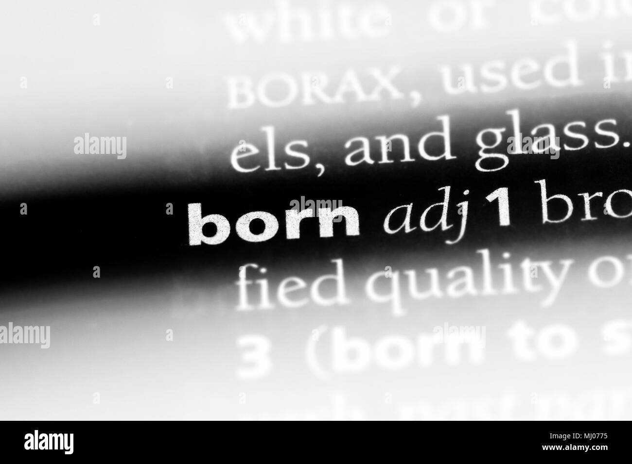 born word in a dictionary. born concept Stock Photo - Alamy