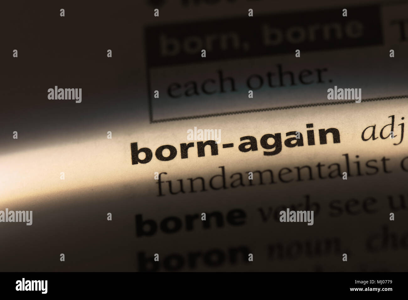 born-again word in a dictionary. born-again concept Stock Photo - Alamy